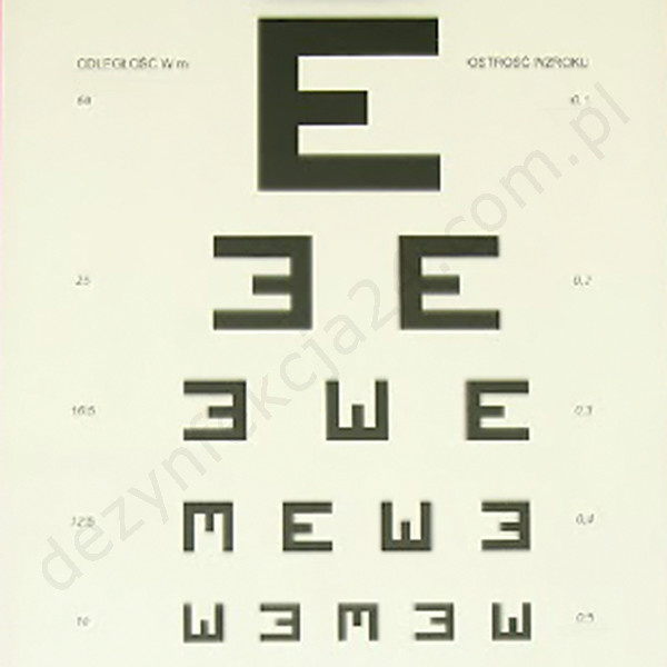 Tablica Snellena literowa WIDEŁKOWA